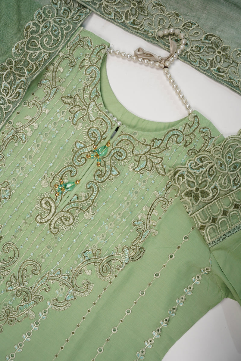 Rozi - Farshi Shalwar - Luxury Cotton Lawn Outfit With Net Dupatta - R ...